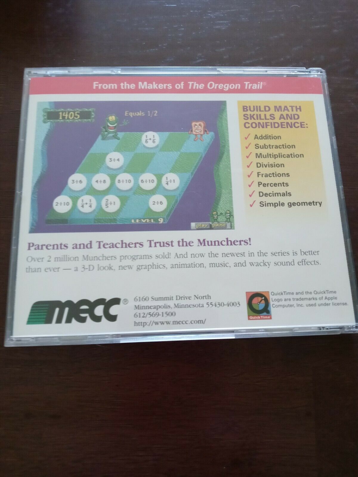 Math Munchers Deluxe (PC Windows 95/3.1, Mac, 1996) CD-ROM - Video Games