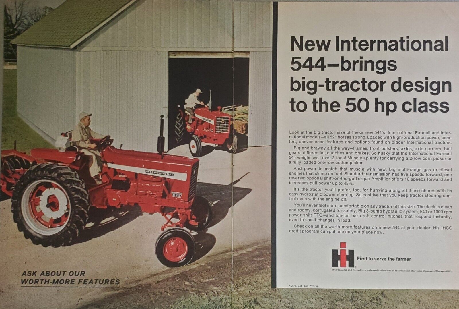 1968 International Harvester 544 Tractor Magazine Ad - Advertising