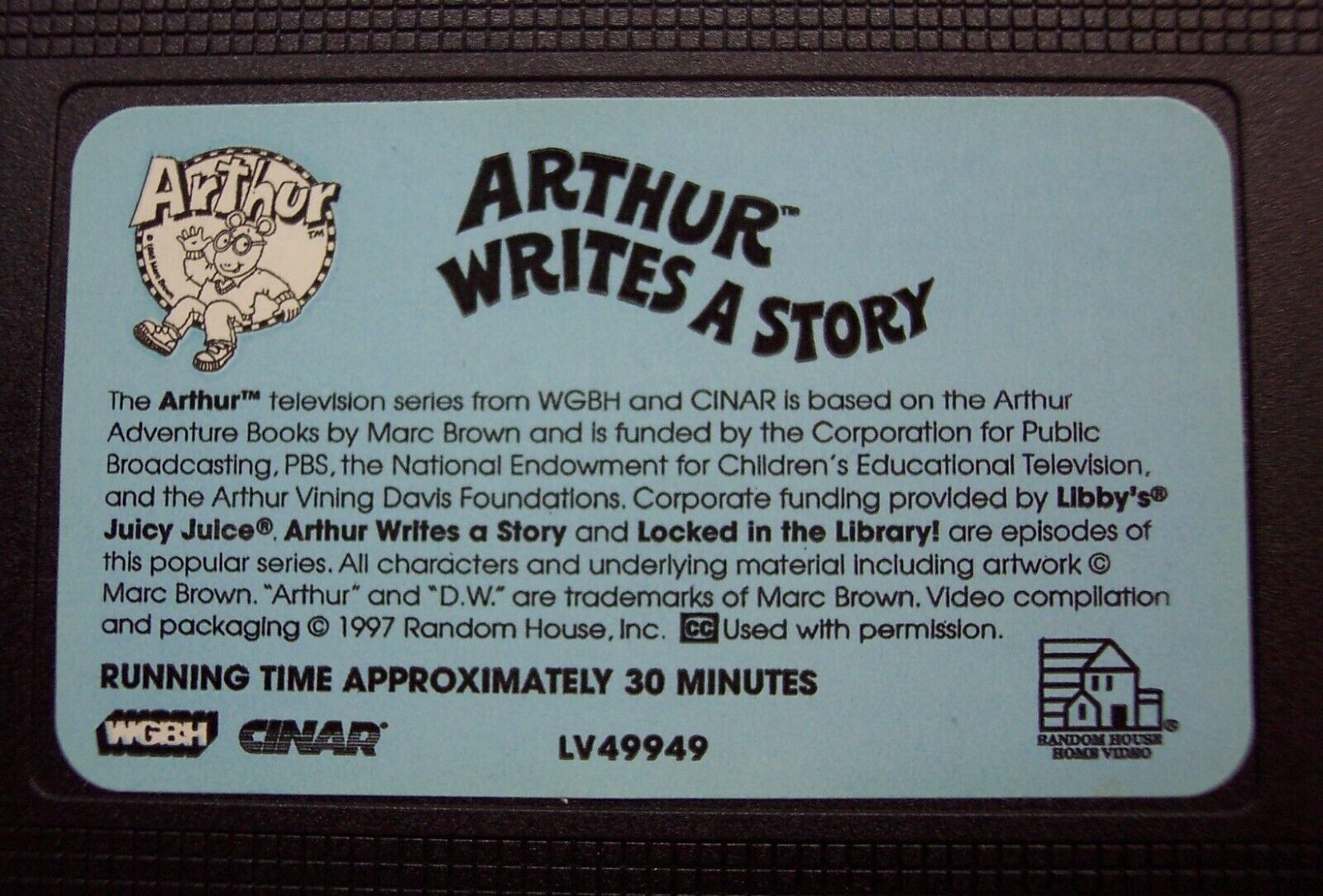 Marc Brown ARTHUR Arthur Writes A Story VHS VIDEO 1999 PBS Kids - VHS Tapes