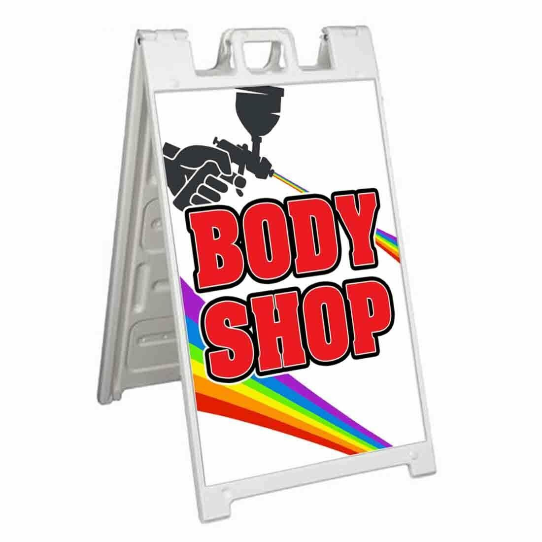 BODY SHOP Signicade 24x36 Aframe Sidewalk Sign Banner Decal AUTO REPAIR ...