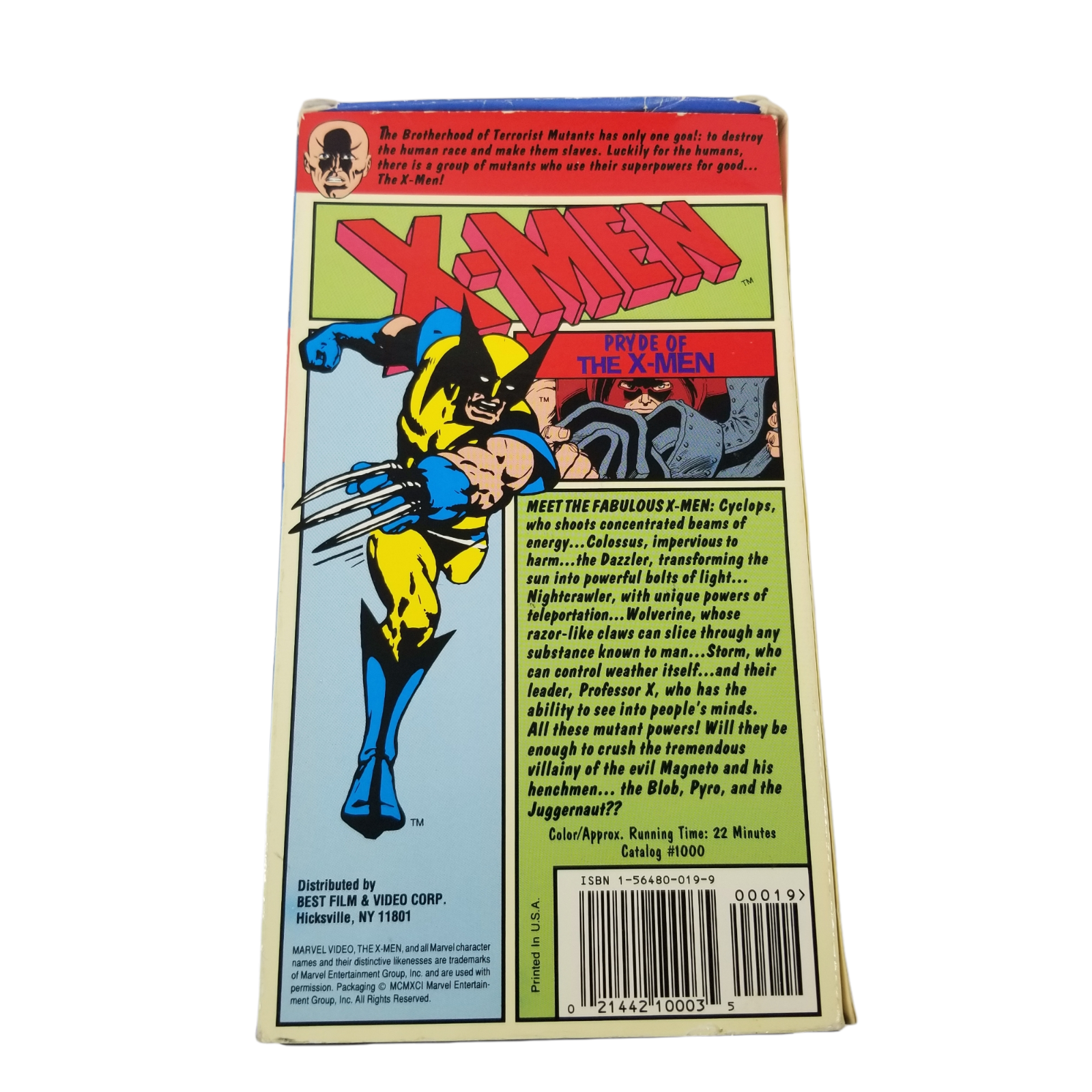 Vintage Marvel VHS Tape Pryde of The X-Men Animated Adventure 1992 ...