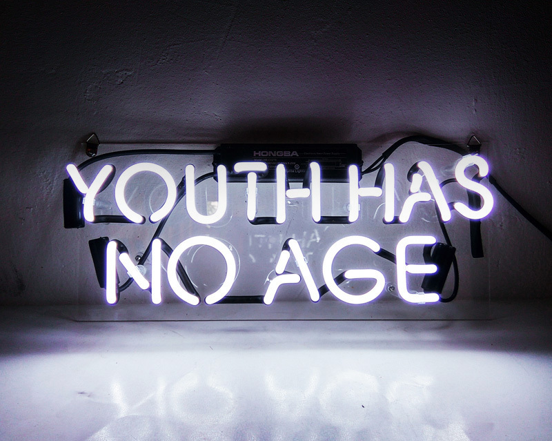 Youth Has No Age Neon Sign 14" x 6" - Other Collectible Lighting