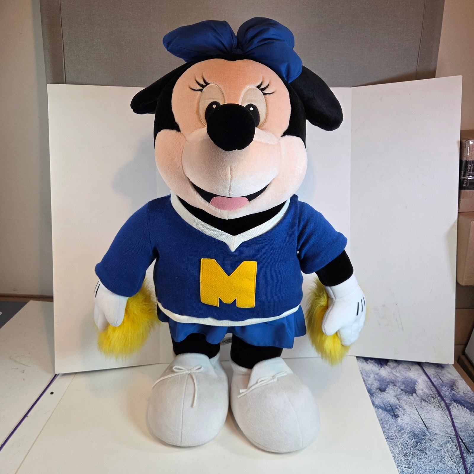 Walt Disney World Minnie Mouse Cheerleader Plush 32" Blue M Outfit ...
