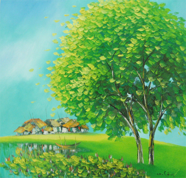 Spring Season, a 24 high x 26 commission original oil painting by - Art