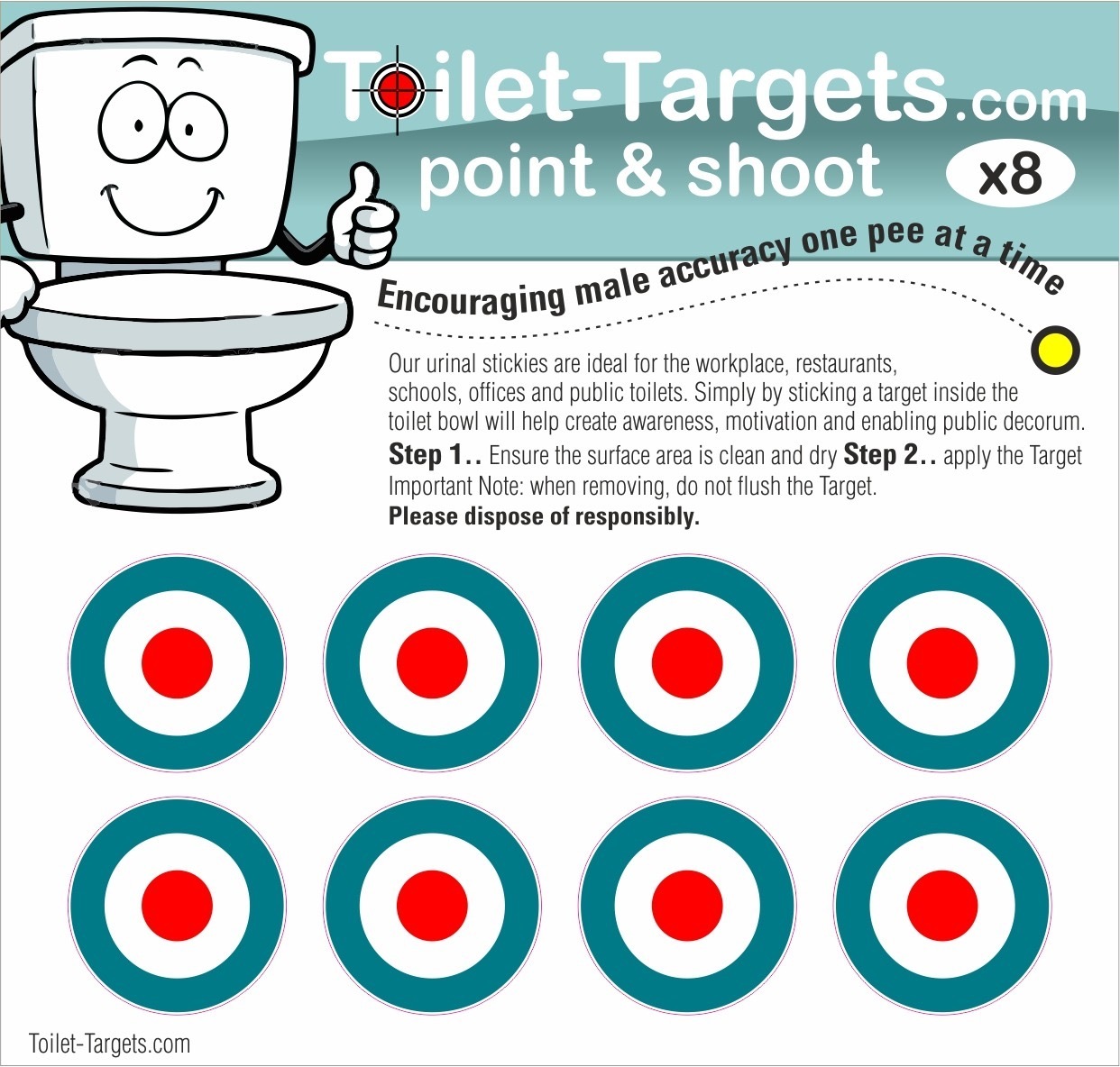 Toilet Target Clear Vinyl Stickers urinal mens bathroom pub bar ...
