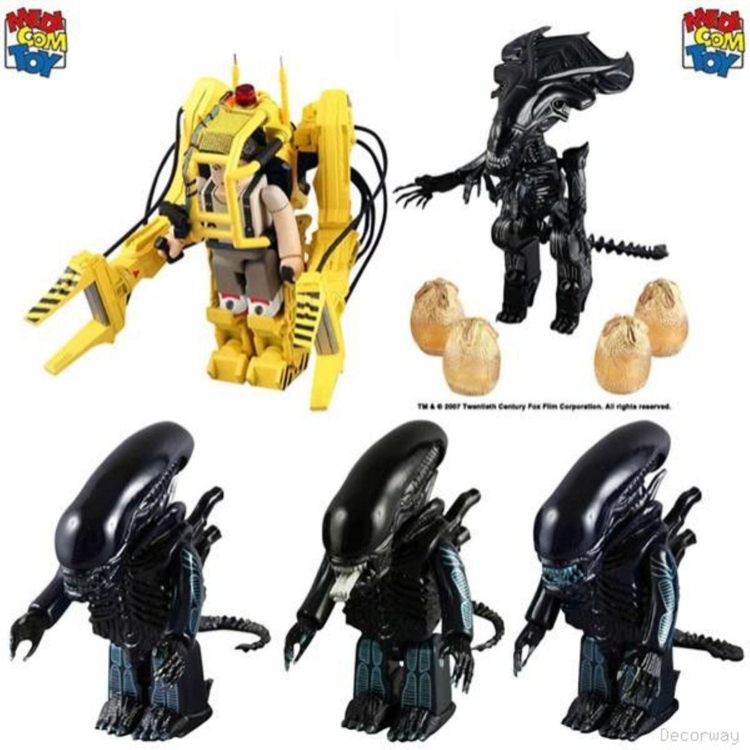 Medicom Toy Kubrick 100% ALIENS Power Loader RIPLEY QUEEN & WARRIOR ...