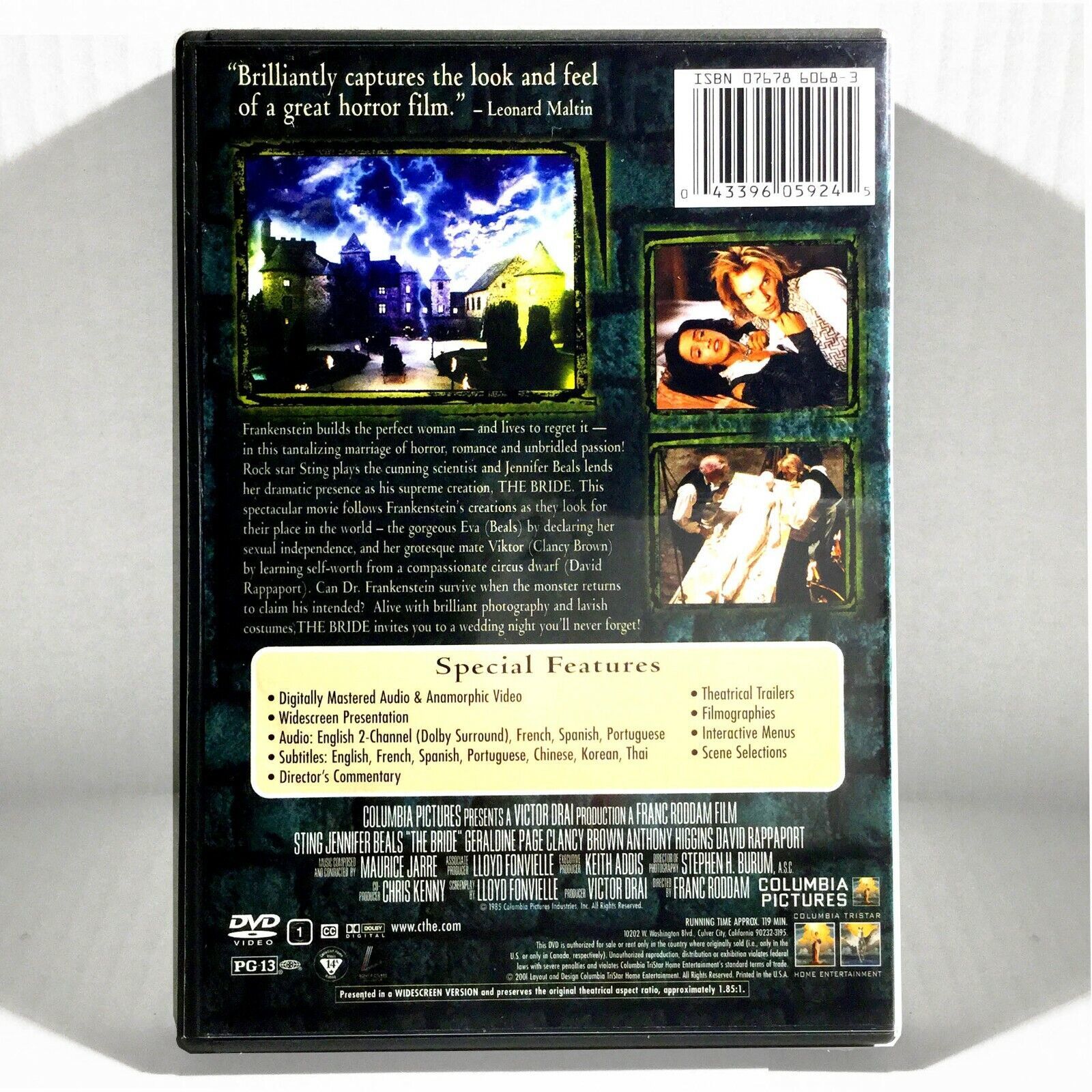 The Bride (DVD, 1985, Widescreen) Like New ! Jennifer Beals Sting ...