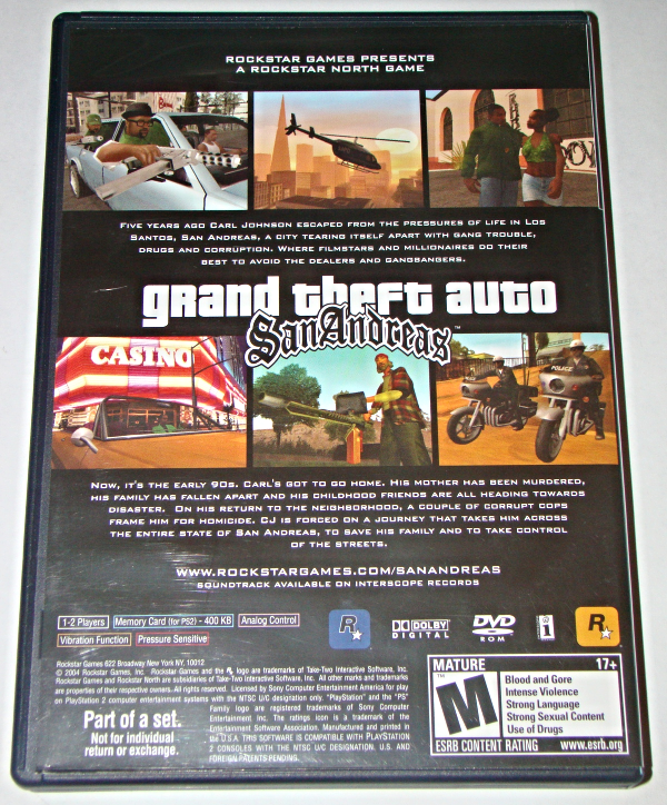 Playstation 2 - GRAND THEFT AUTO San Andreas - ROCKSTAR (Complete with ...
