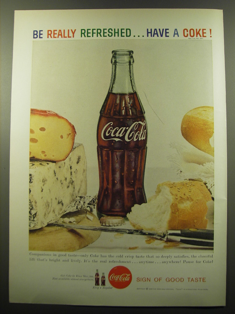 1959 Coca-Cola Soda Ad - Be really refreshed.. have a coke! - 1980-89 1959 Coca-Cola Soda Ad - Be really refreshed.. have a coke! - 1980-89