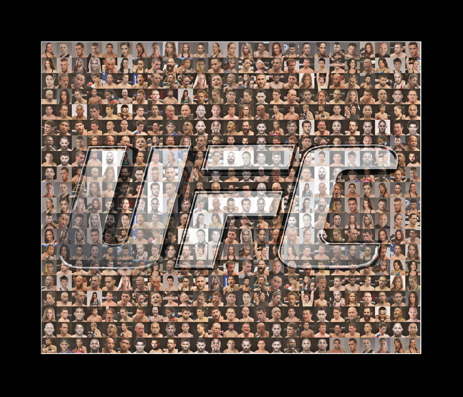 UFC Mosaic Print Art Featuring over 100 of the Greatest UFC Fighters of ...