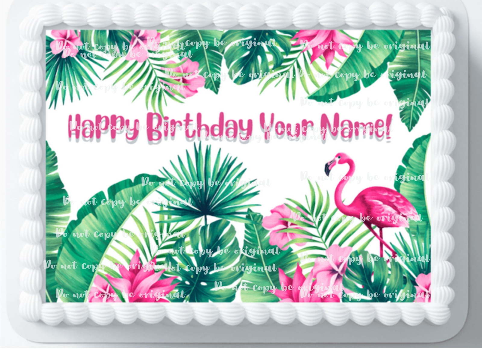 Granitos Tropical Flamingo Theme Edible Cake Topper, 1/2 Sheet, for ...