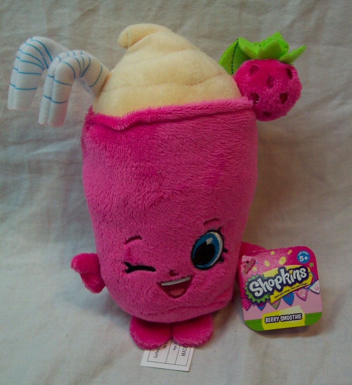 Shopkins SOFT BERRY SMOOTHIE 6" Plush STUFFED ANIMAL Toy NEW w/ TAG - Other