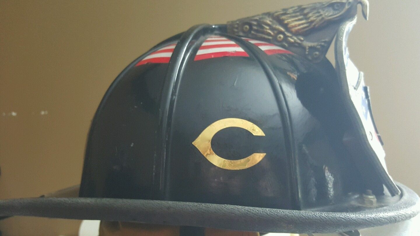GOLD LEAF Cincinnati Reds 2 inch fire helmet decal sticker RTIC window ...