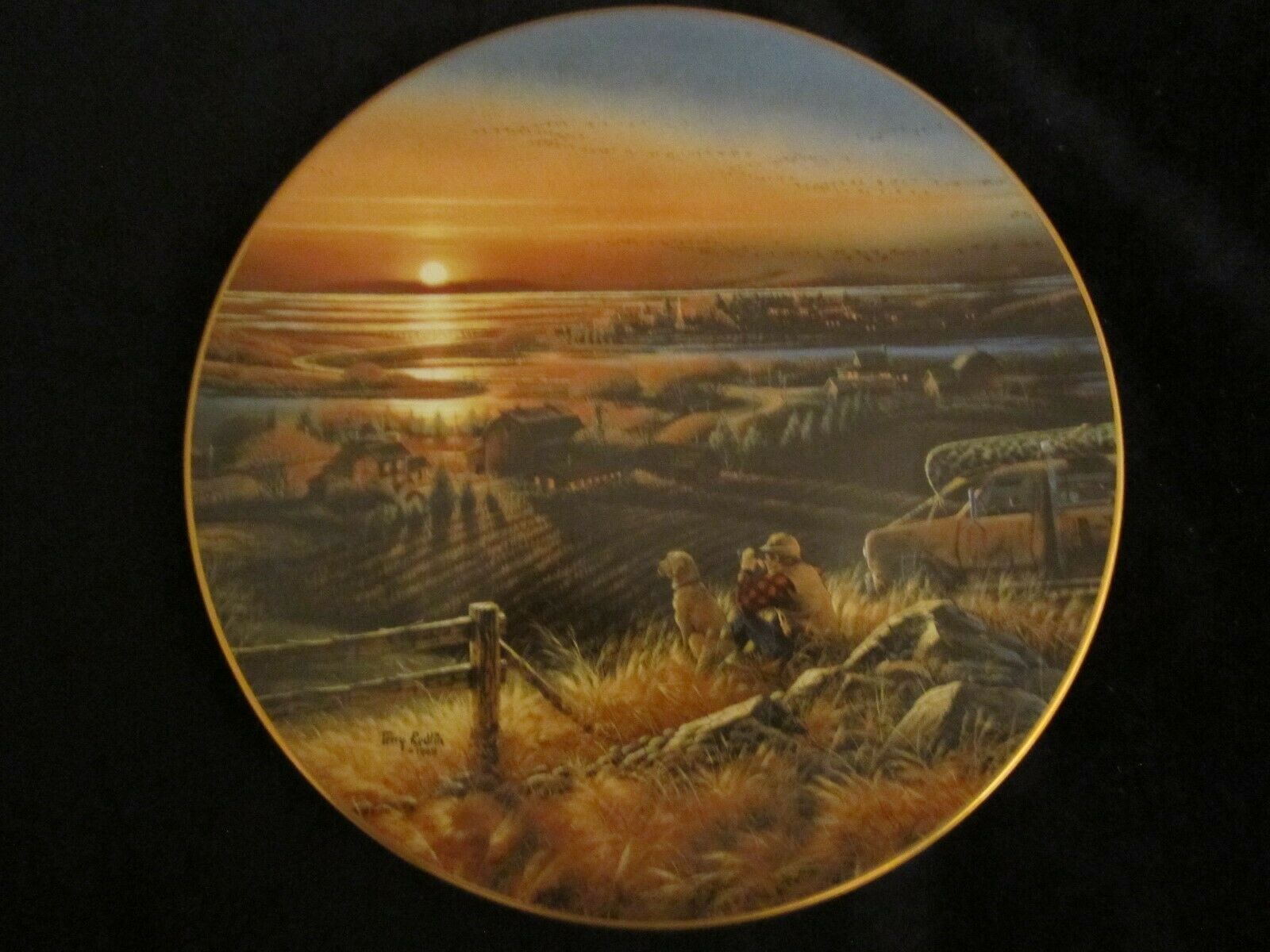 BEST FRIENDS collector plate TERRY REDLIN man with dog Hunting Farms ...