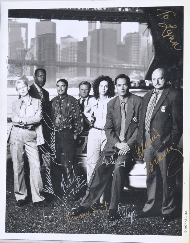 NYPD BLUE CAST SIGNED PHOTO X7 - Gordon Clapp, Jimmy Smits, Kim Delaney ...