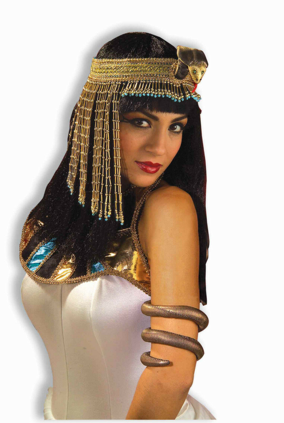 Gold Asp Snake Beaded Headband Cleopatra and 50 similar items