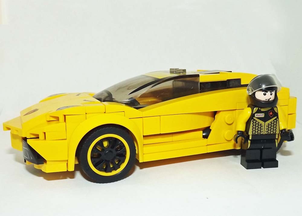 Building Block Lamborghini Yellow Sport Car with set Minifigure US Toy ...