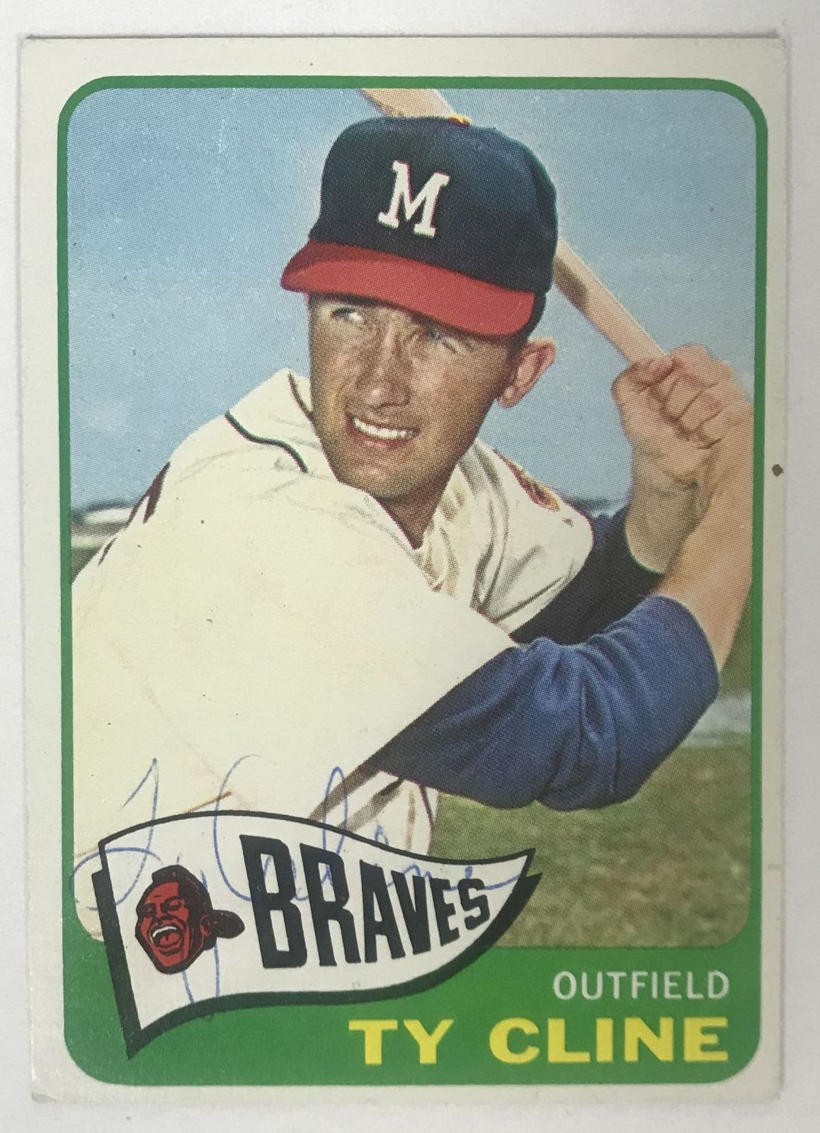 Ty Cline Signed Autographed 1965 Topps Baseball Card - Milwaukee Braves ...