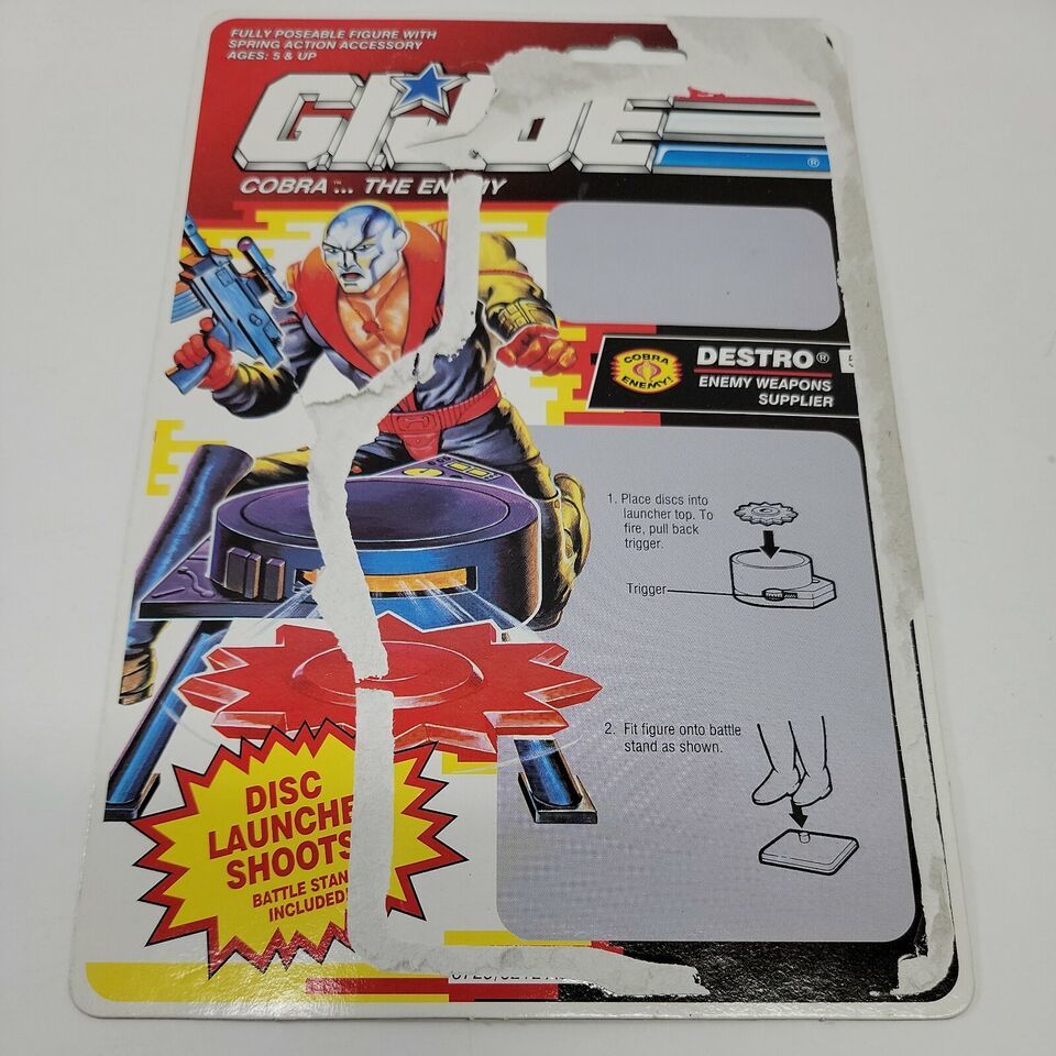 Vintage 1991 G.I.JOE DESTRO Card Back Uncut File Card Only No Figure ...