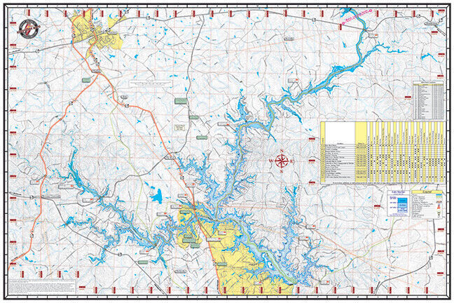 Lake Oconee & Lake Sinclair GA Laminated Wall Map (KF) - Maps & Atlases