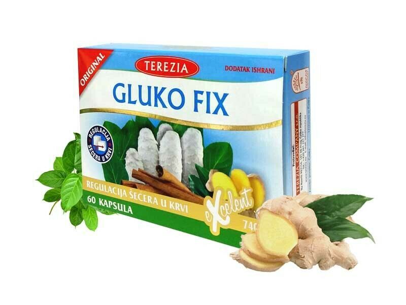 Gluco Fix Helps maintain normal blood glucose level Terezia 60 capsules ...