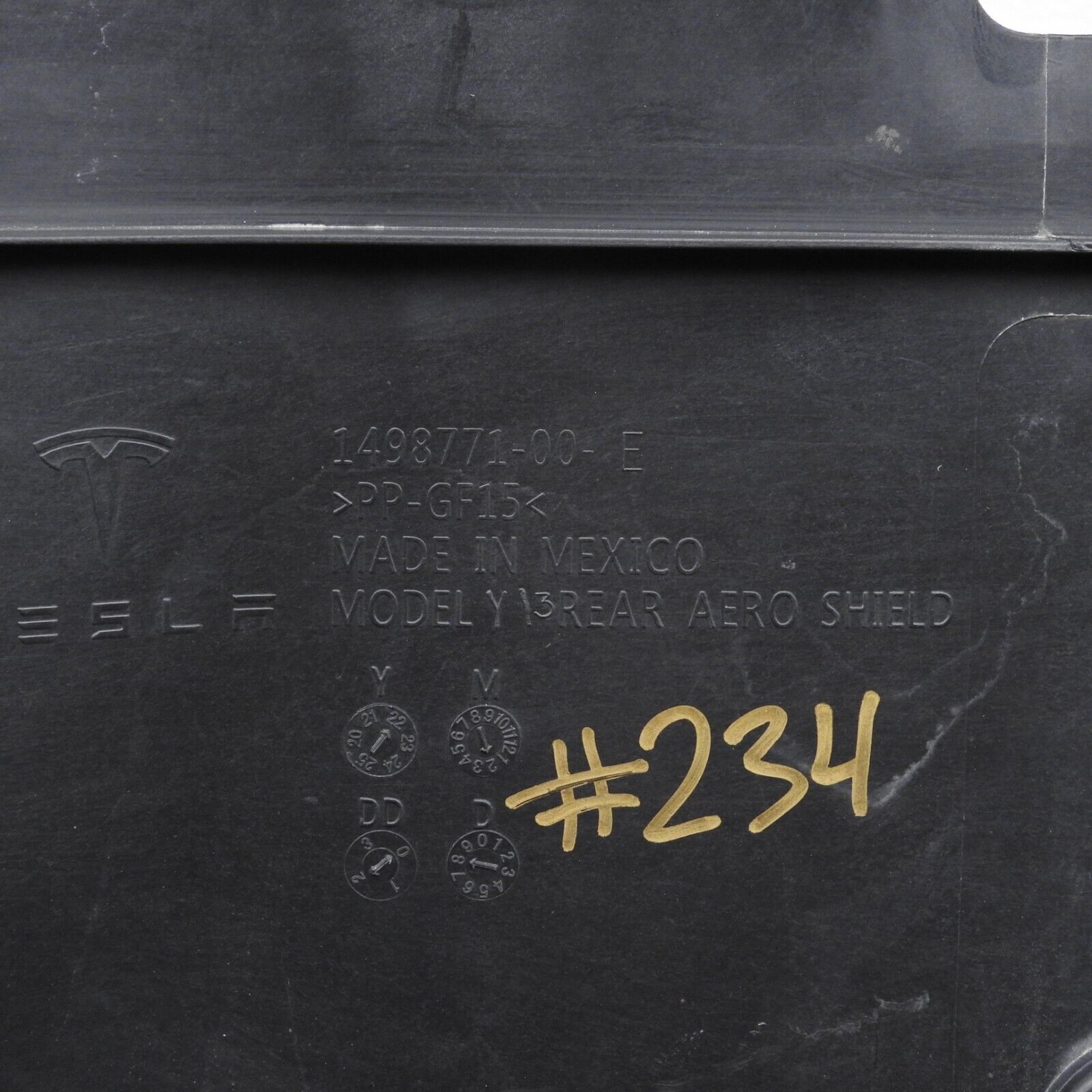 2017-2022 Tesla Model 3 Rear Underbody Aero Splash Shield Guard Cover ...