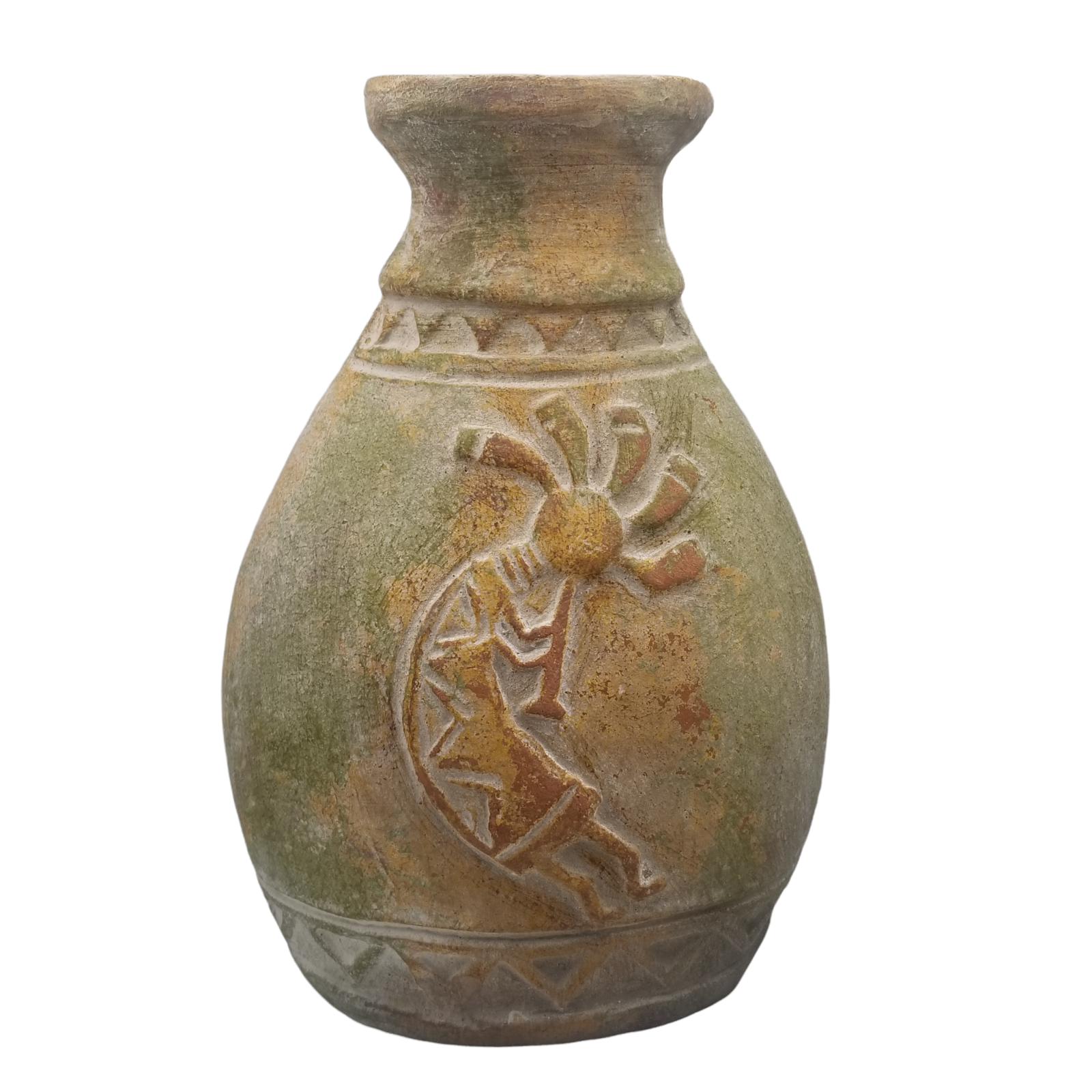 Kokopelli Primitive Clay Pot Pottery Stoneware Vase Jug Urn Heavy Duty ...