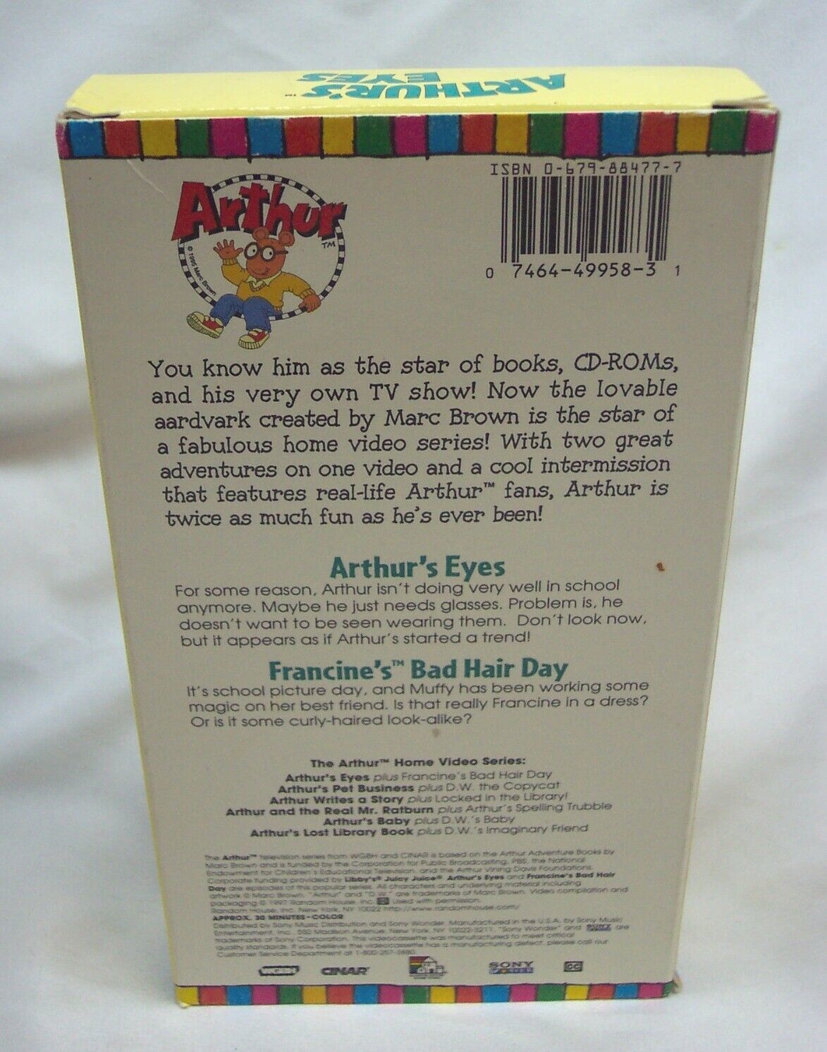VINTAGE Marc Brown ARTHUR Arthur's Eyes VHS VIDEO 1999 PBS Kids ...