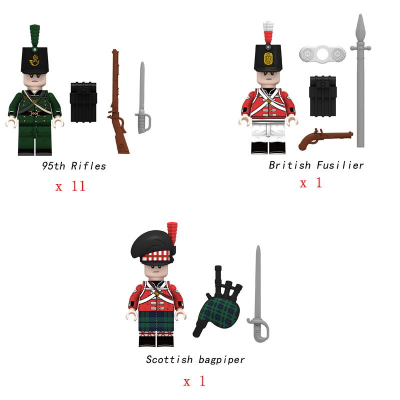 13pcs Napoleonic Wars British Fusilier 95th Rifles Soldiers Minifigures ...