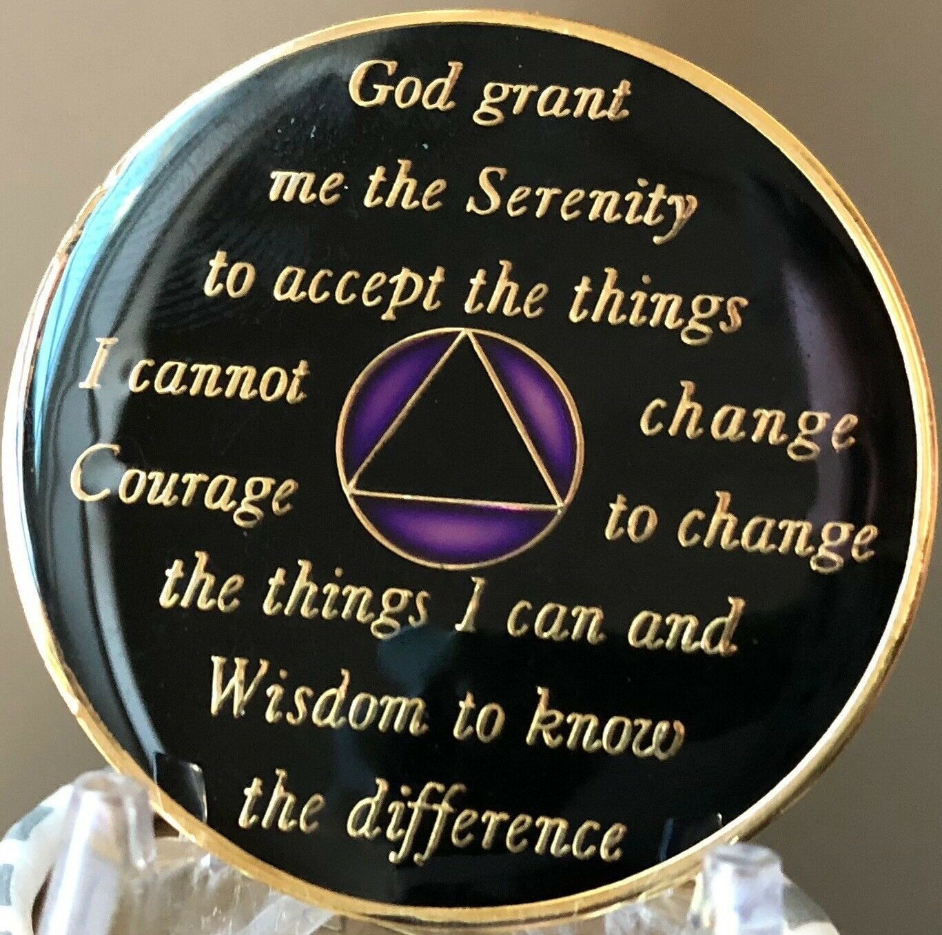 9 Year AA Medallion Tri-Plate Metallic Purple Sobriety Chip - Tokens ...