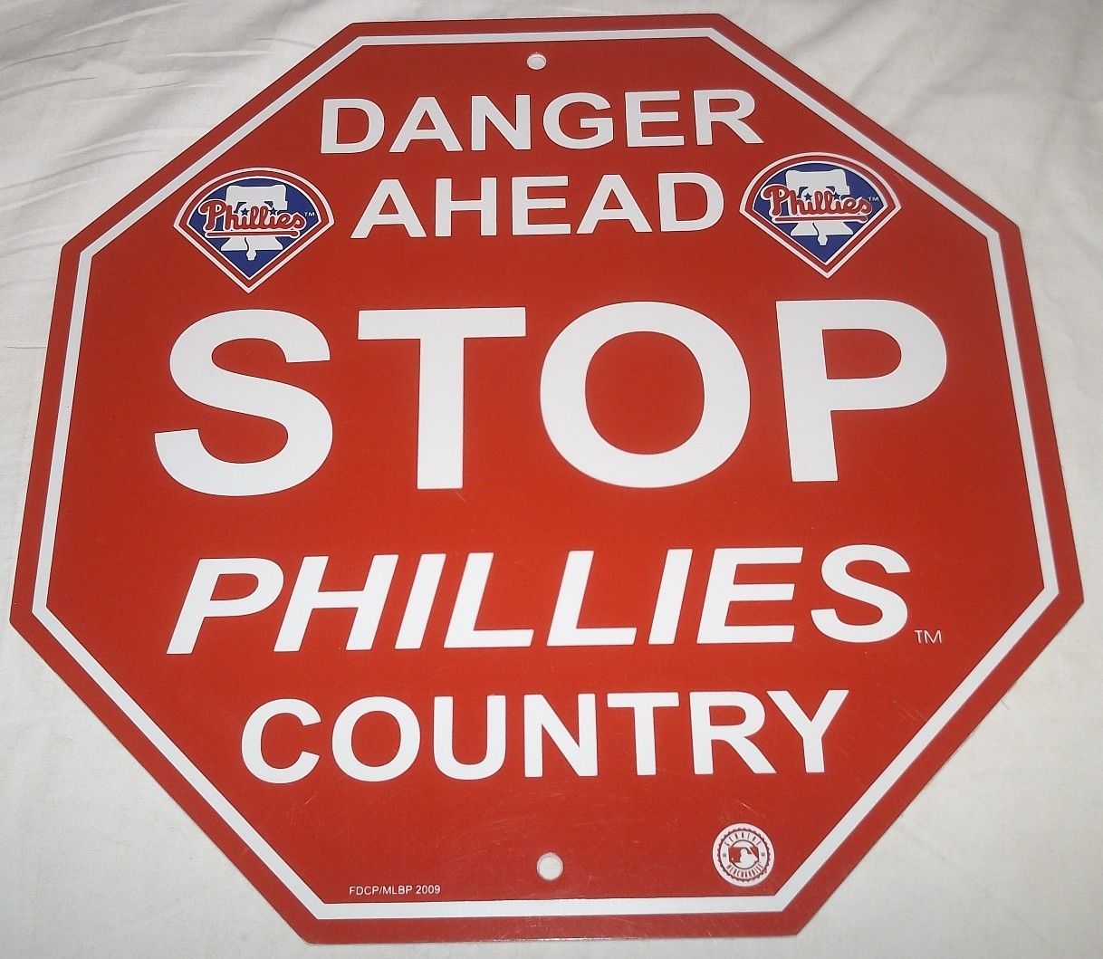 MLB Philadelphia Phillies Team Stop Sign 12"x12" Styrene Plastic by ...