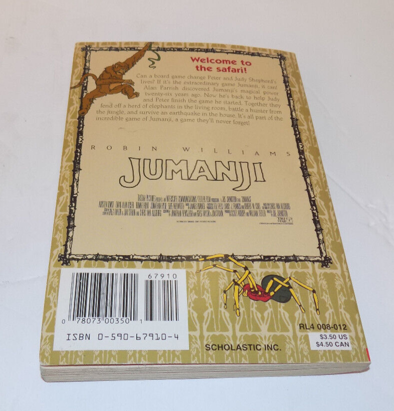Jumanji Movie Softback Storybook 1995 Tri and 11 similar items