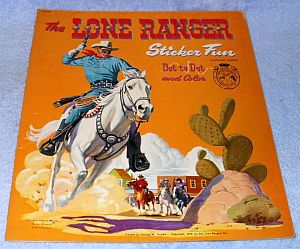 Vintage Lone Ranger Sticker Book Dot to Dot and Color 1952 - Books