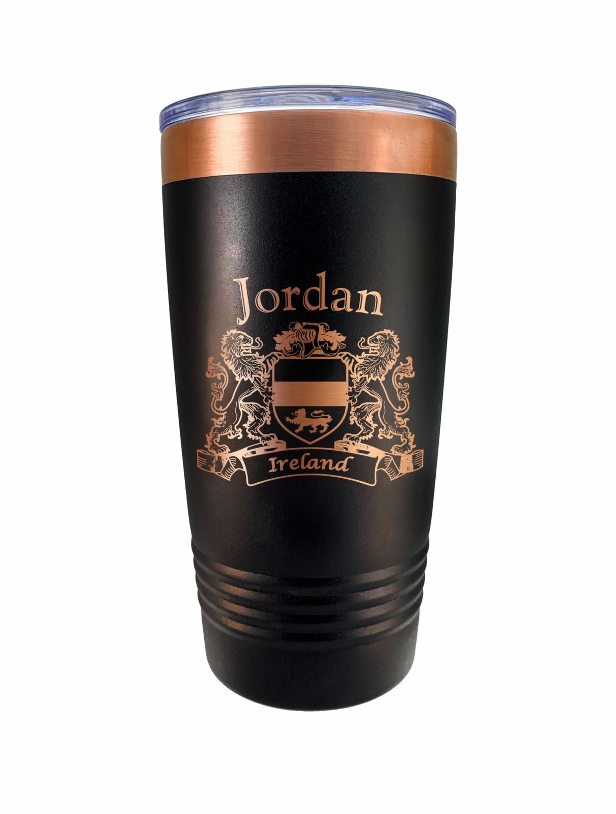 Jordan Irish Coat of Arms Black Travel Mug - Equipment