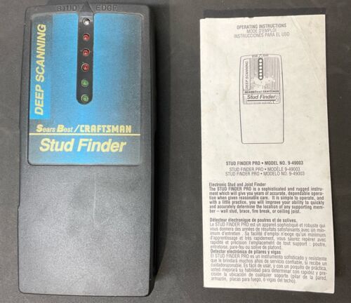 Craftsman/Sears Best Vintage Deep Scanning Stud Finder vintage works manual incl - Meters ...