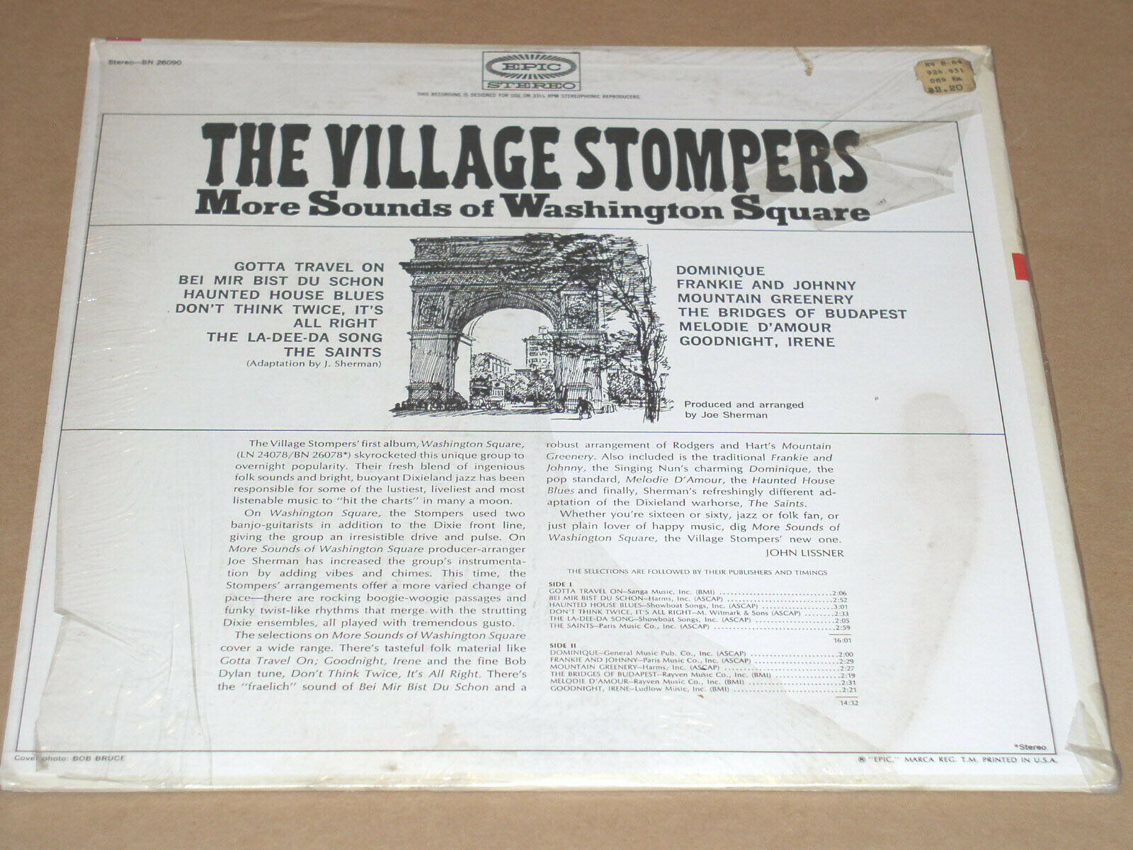 The Village Stompers Washington Square Vinyl Record Album Shrink Wrap ...