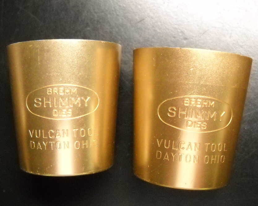 Vulcan Tool Dayton Ohio Shot Glass Brehm Shimmy Dies Gold Color Metal ...
