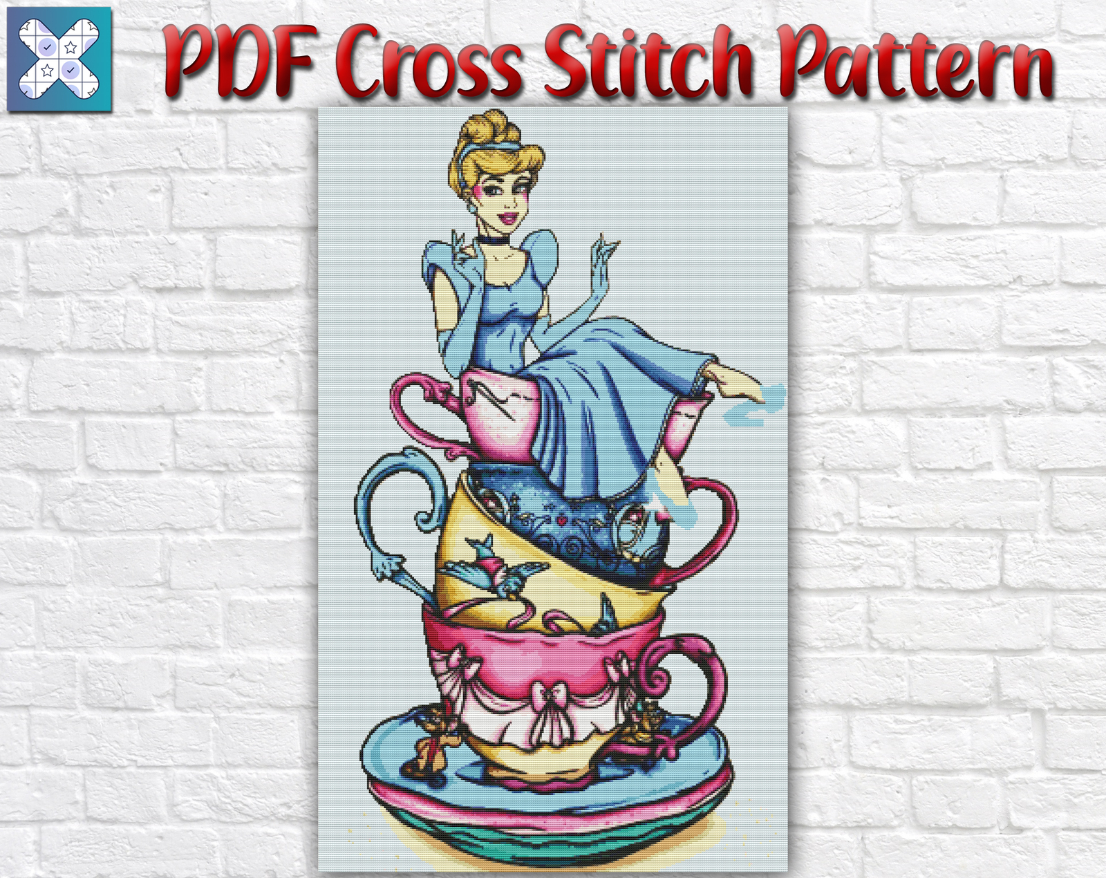 Cinderella Cross Stitch Pattern / Disney Princess Instant Cross Stitch ...
