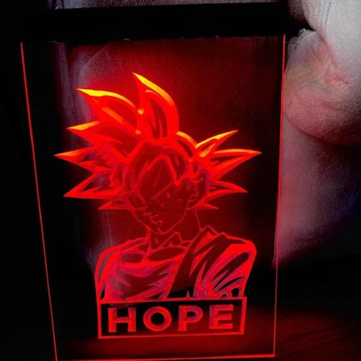 Goku Hope Illuminated Led Neon Sign Home Decor, Room, Lights Décor ...