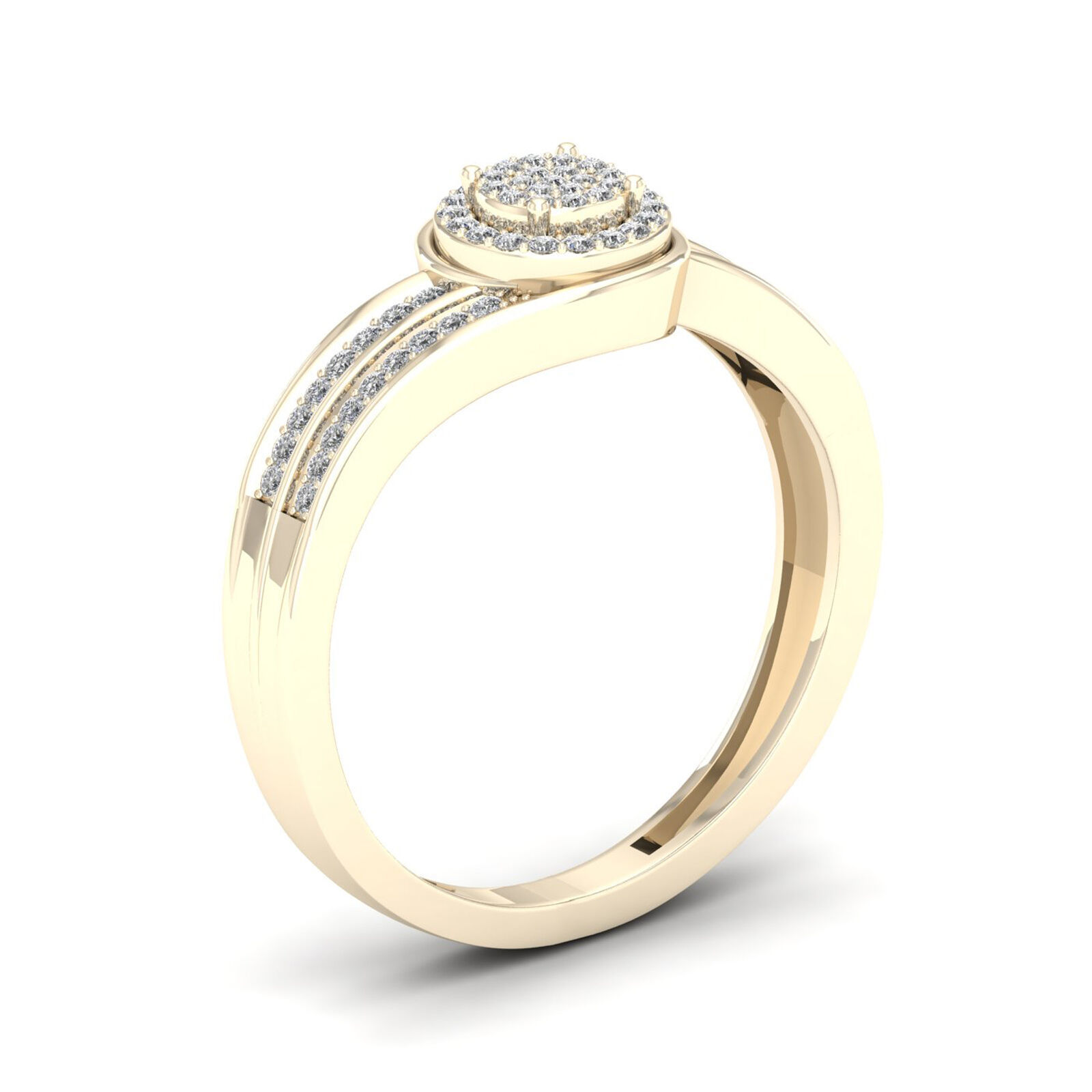 10K Yellow Gold 1/5ct TDW Diamond Bypass Engagement Ring - Engagement Rings