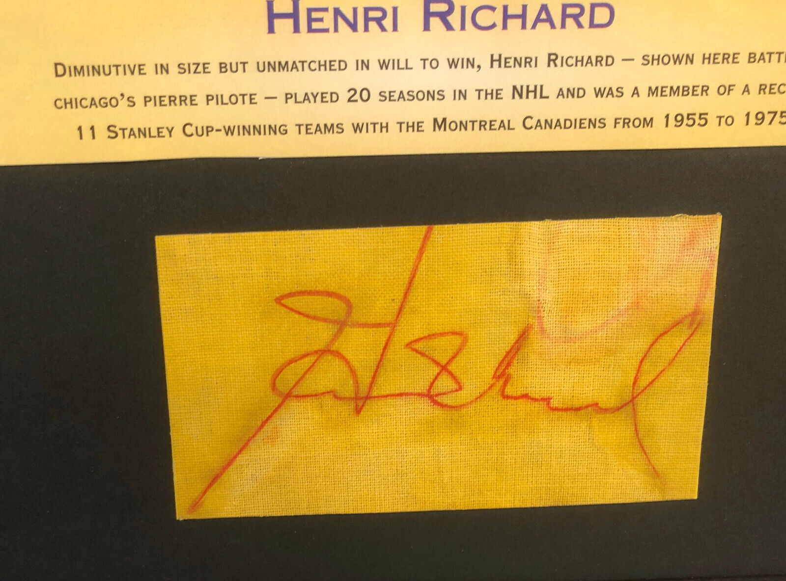 Henri Rocket Richard Montreal Canadiens Autograph Cut Signature 8x10 ...