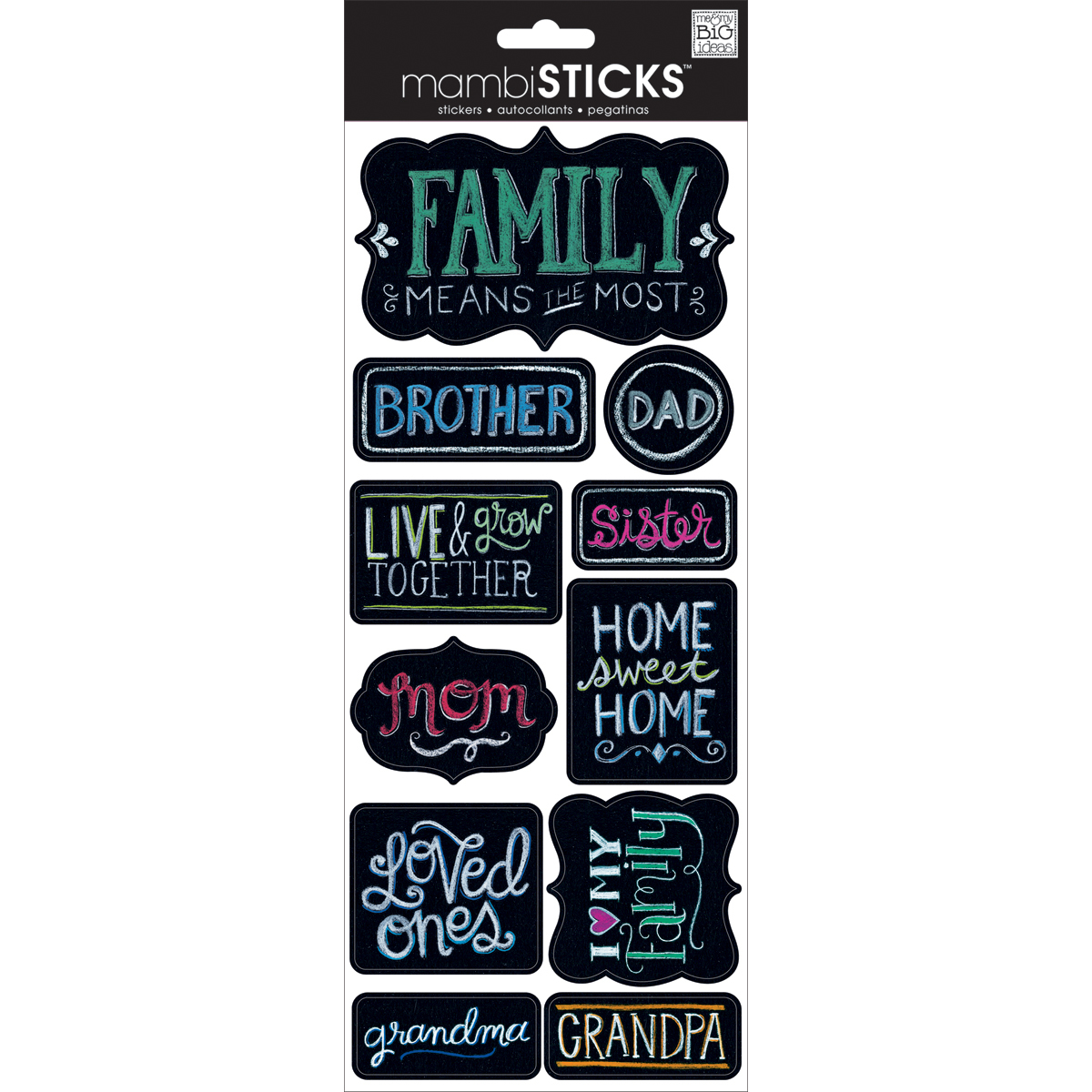 Chalk Family Sayings Stickers - Art Supplies