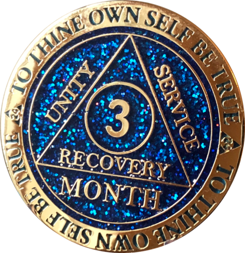 1 - 11 or 18 Month AA Medallion Reflex Blue Glitter Gold Plated ...