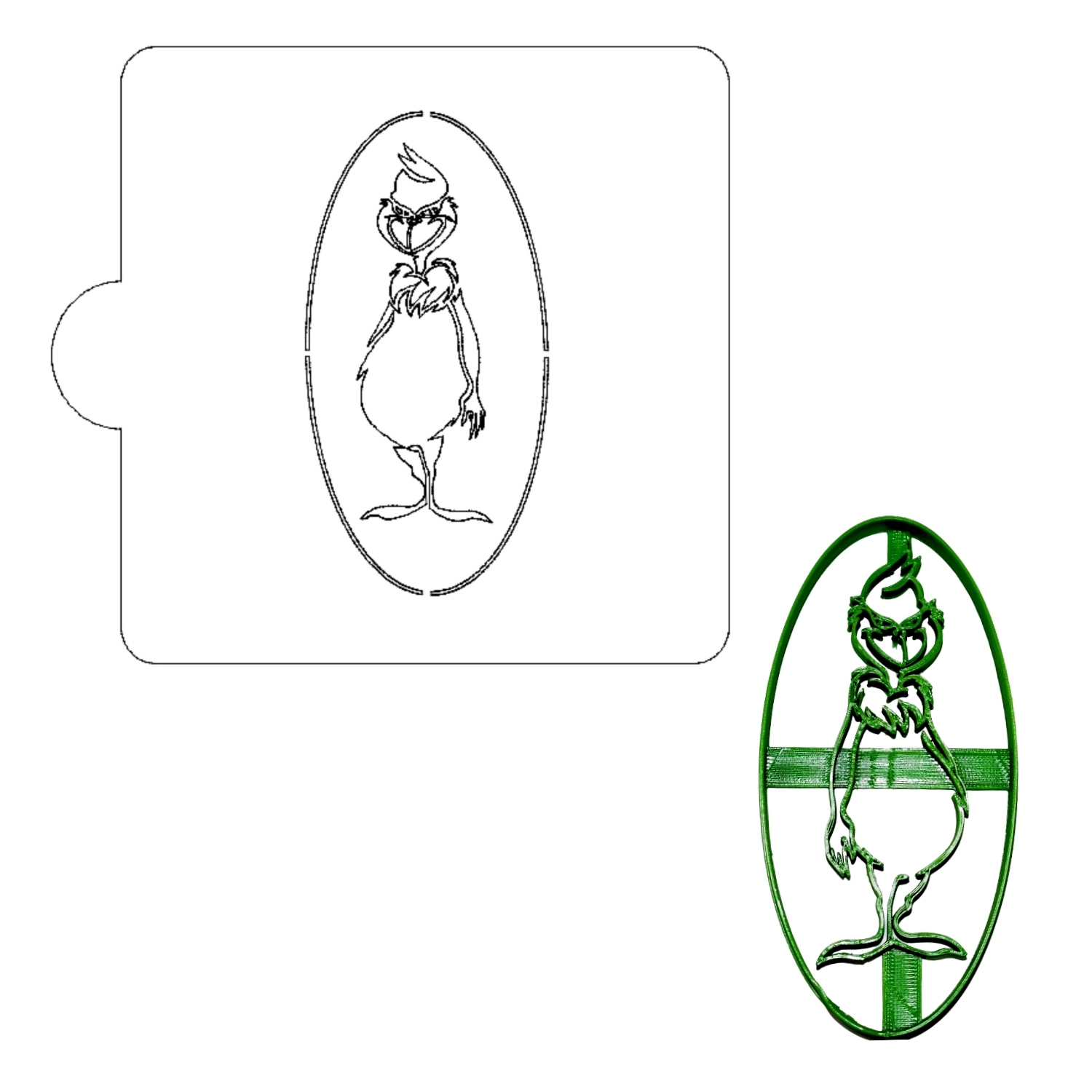 Grinch Standing Stencil And Cookie Cutter Set USA Made LSC681 - Other ...