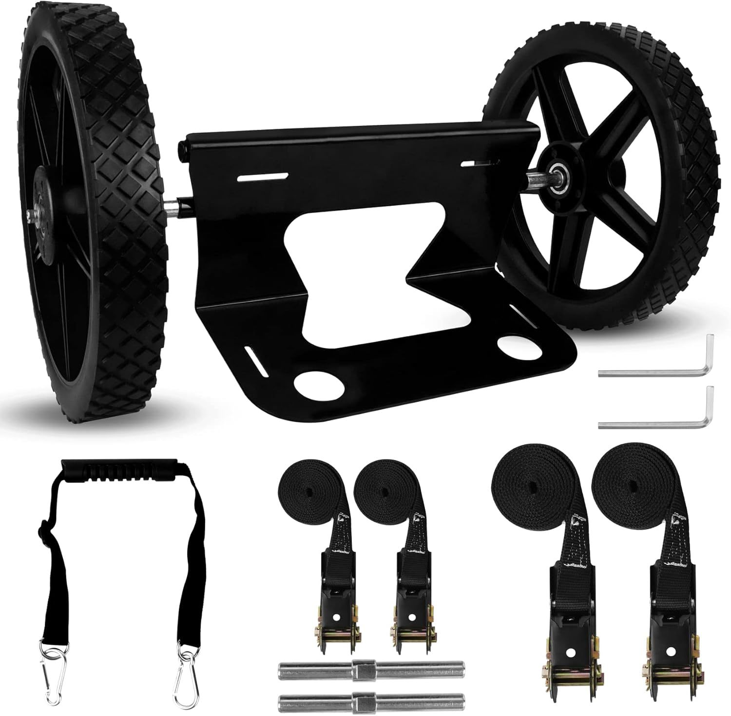 Black Cooler Wheels Kit, Heavy-Duty Cooler Cart Kit With Ratchet Straps ...
