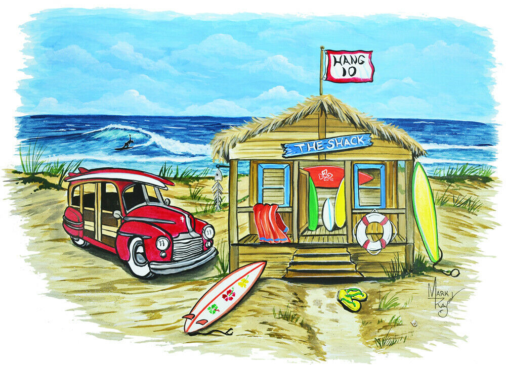 Beach Shack Surf Woody Scene Vinyl Decal Sticker - Car Home Truck ...