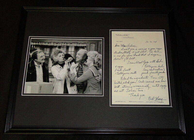 Bill Macy Signed Framed 16x20 Letter & Photo Display on Maude ...