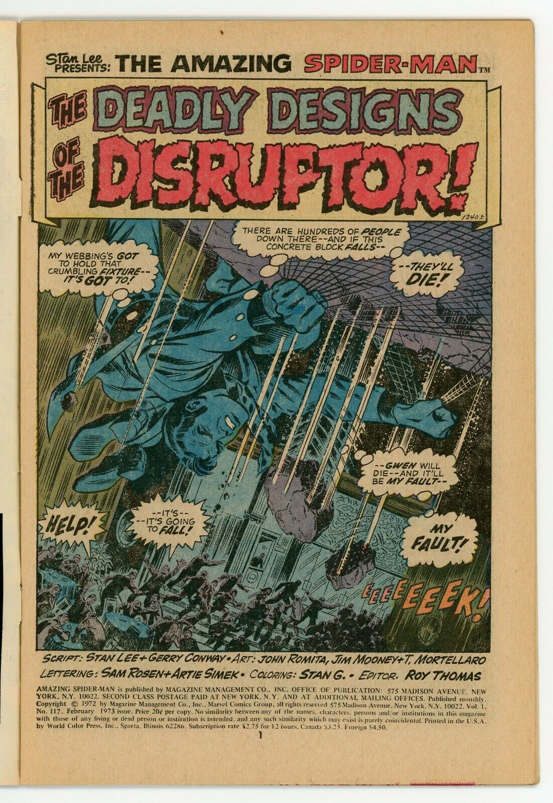 The Amazing Spider-Man 117 NM 9.2 Marvel 1972 Bronze Age First ...