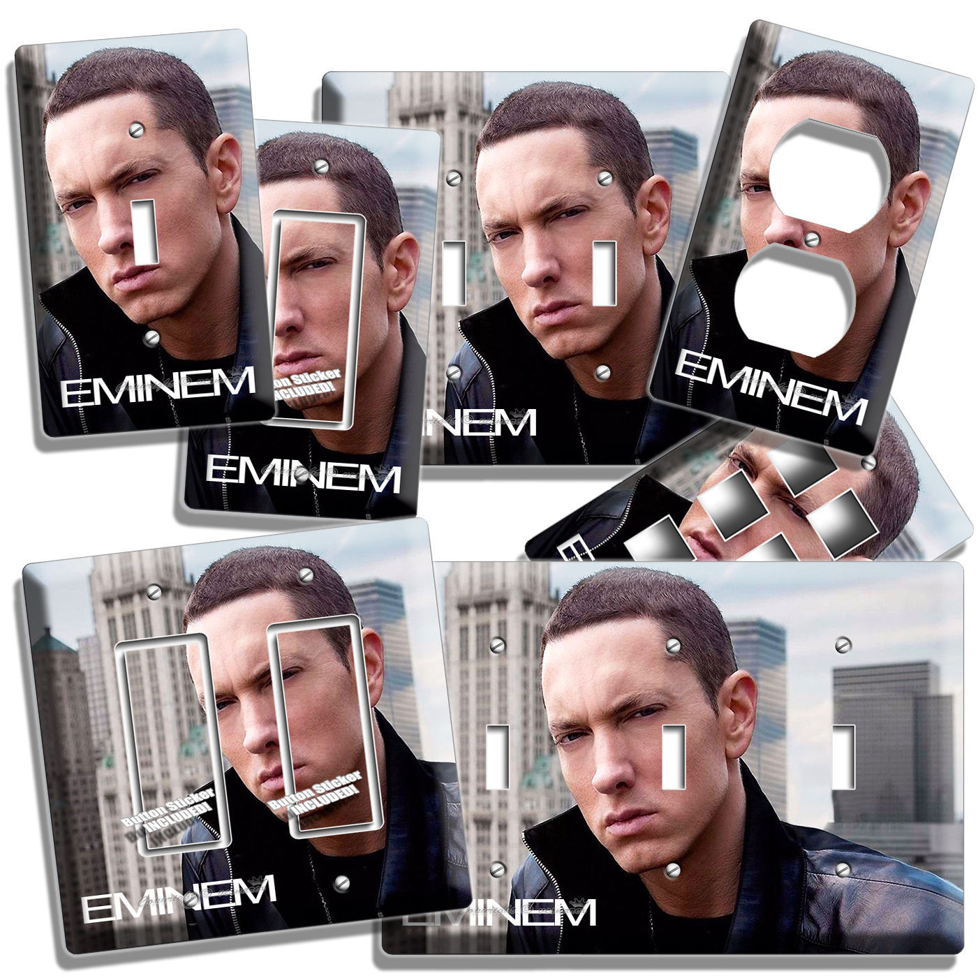 EMINEM RAP SINGER BLACK JACKET SINGER LIGHT SWITCH WALL PLATES OUTLET ...