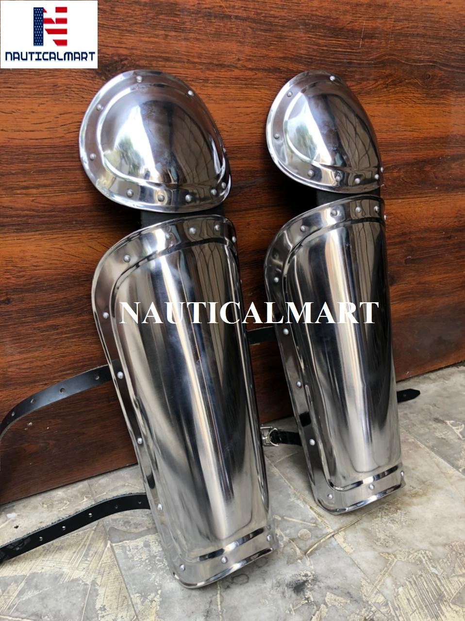 Metal Conquest Armor for LARP - Greaves Protection for Men, Handmade ...